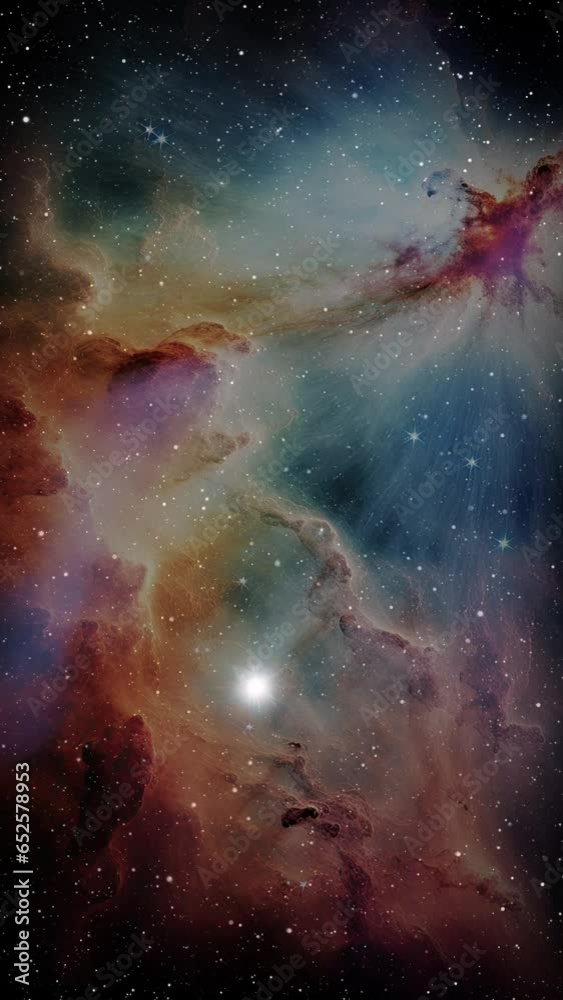 An animated nebula background rotating with stars and color. Stock ...