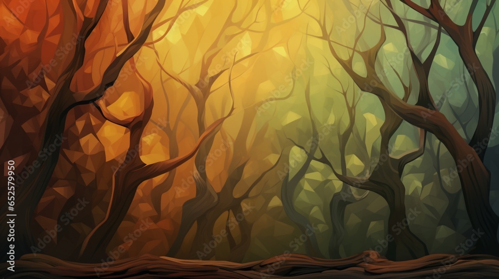 a gradient background transitioning from the fresh green of new leaves ...