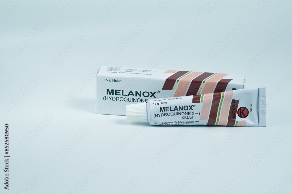 Balikpapan, May 1, 2023. MELANOX 2% CREAM is a drug used to reduce skin ...