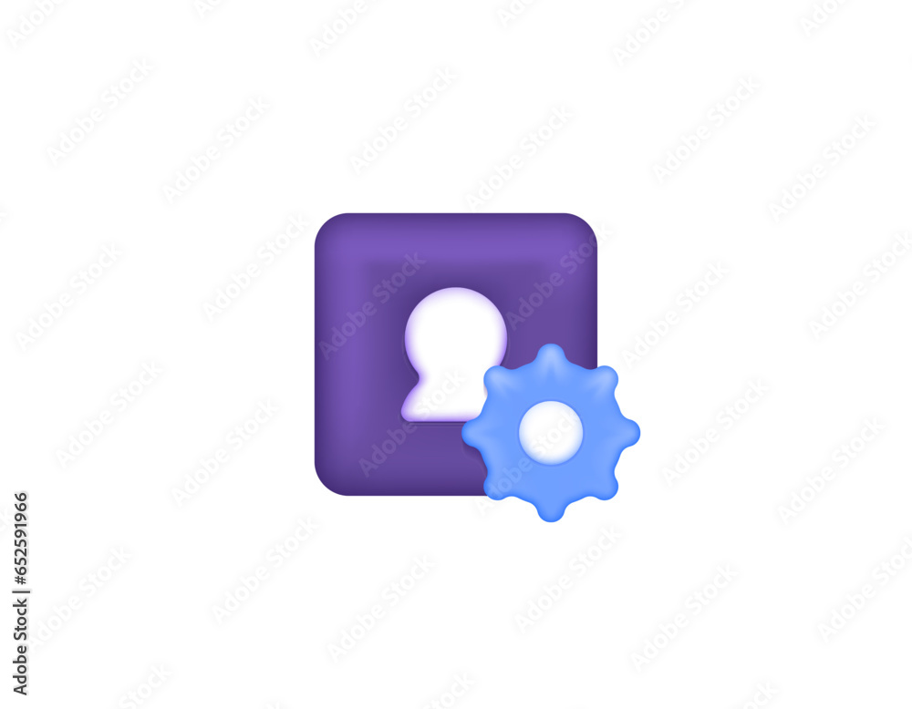 account settings. profile account configuration. gear and person symbol ...