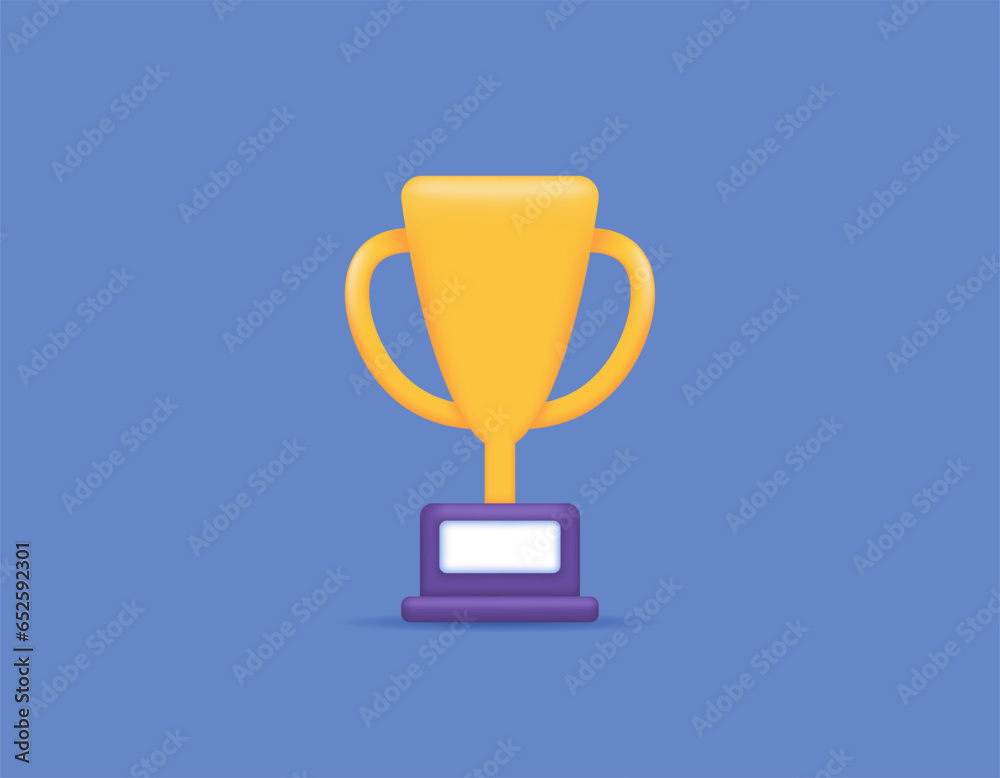 3d gold trophy. the winner's and champion's trophies. awards, prizes ...