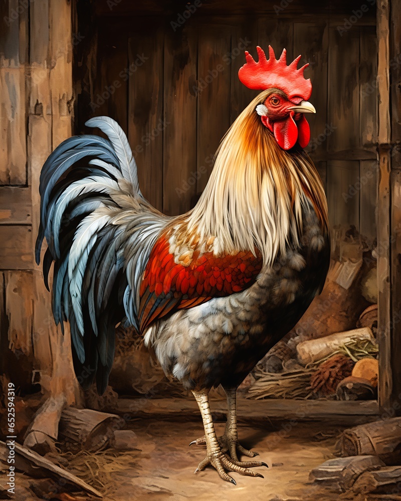 rooster standing barn wooden door refined alarm clock catalog stands ...