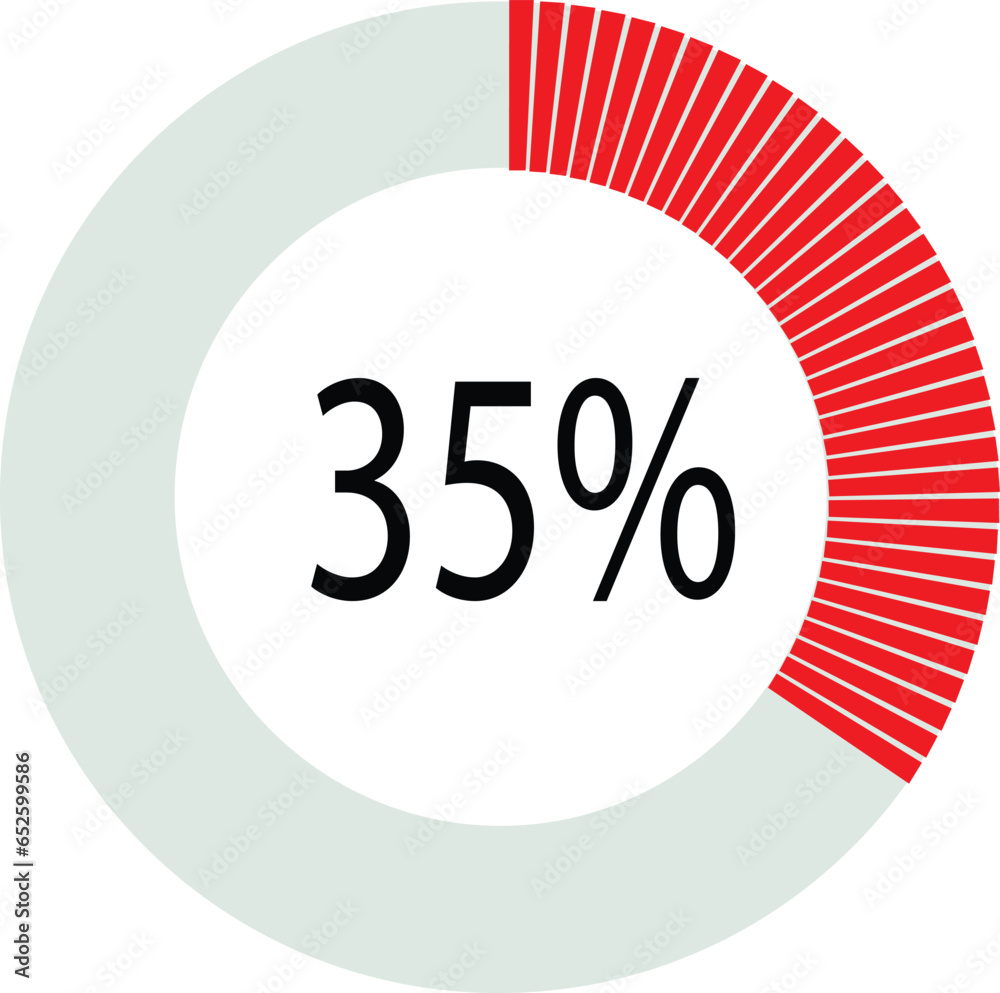 35% Loading. Circle percentage diagrams 35% ready to use for web design ...