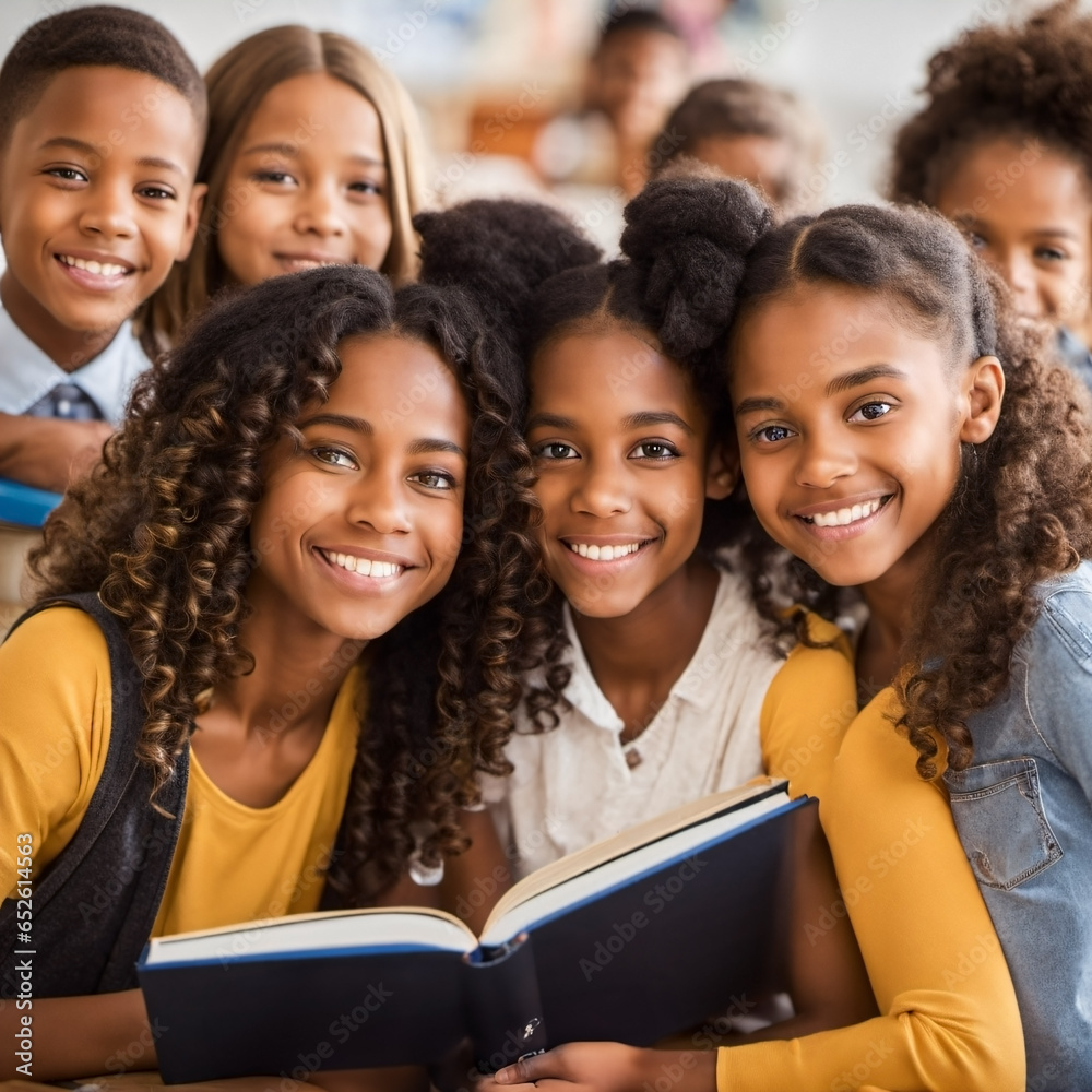 diverse group of students, including black students, immersed in ...