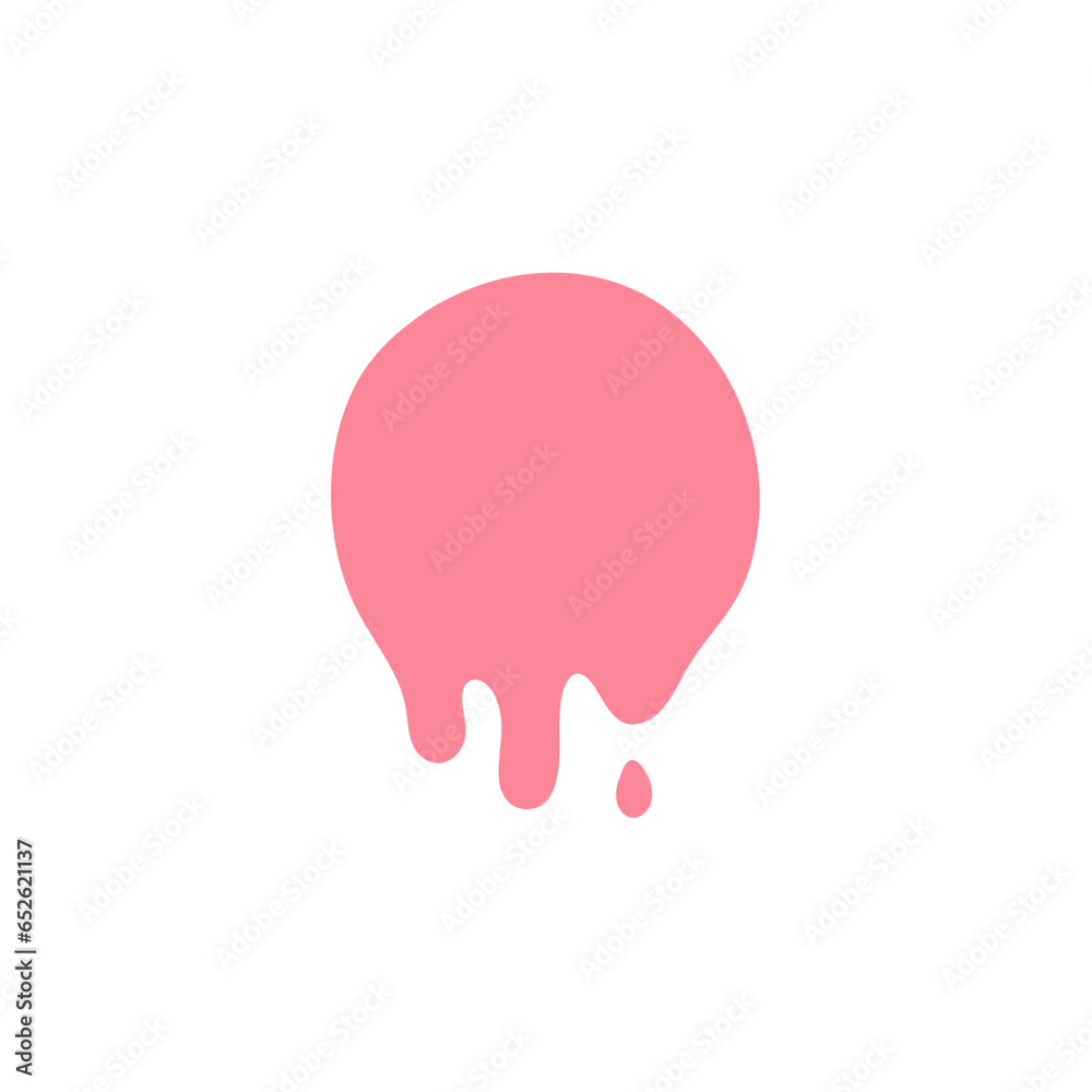 pink dripping current circle paint and stains icon. Liquid oil blob ...