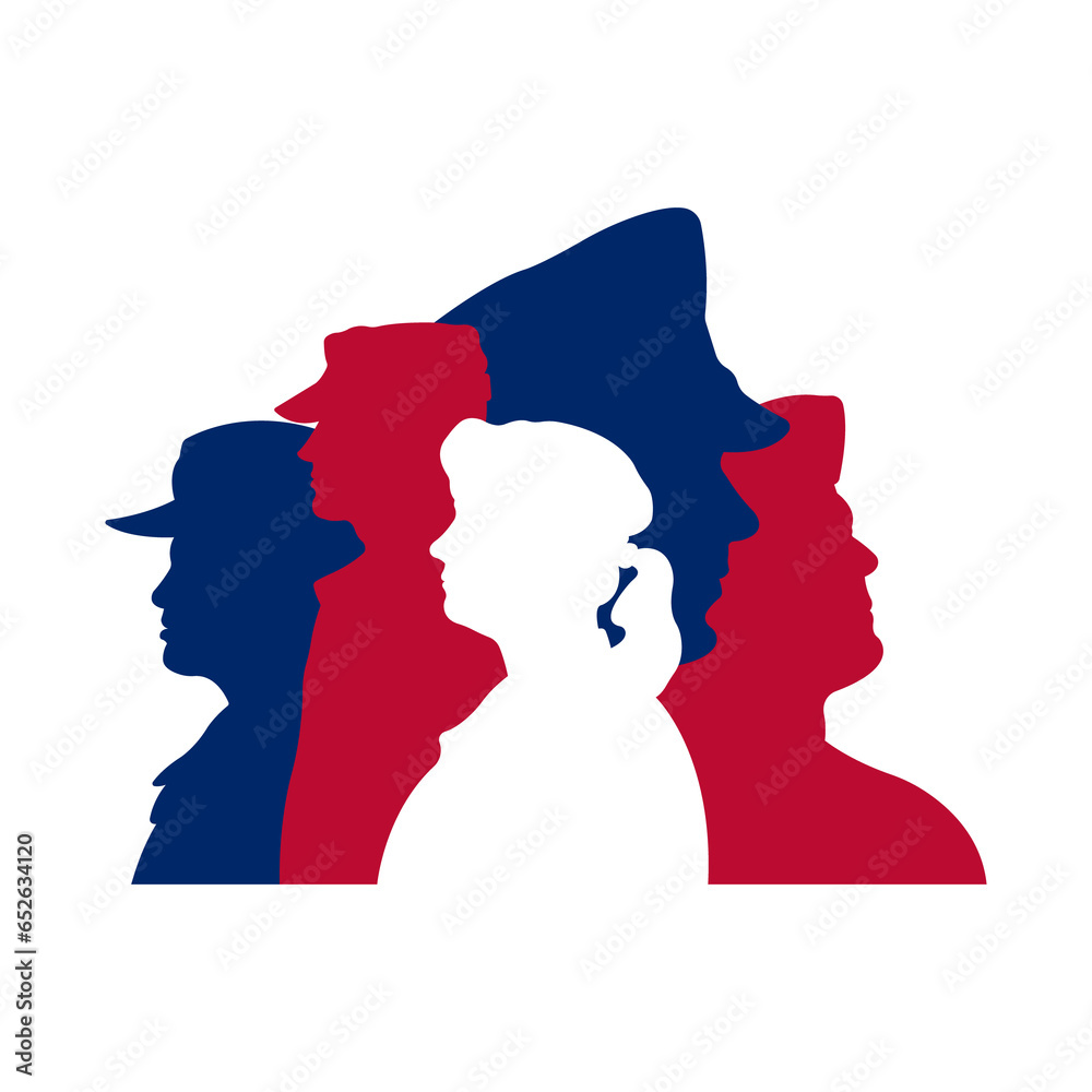 Silhouettes of soldiers in military uniforms.Military service.Military ...