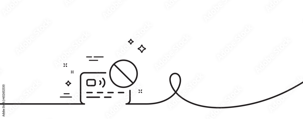 Credit card line icon. Continuous one line with curl. Bank money ...
