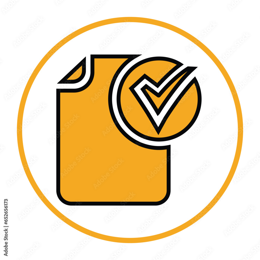 Stamp, tick, complete icon, approval, certificate, check, guarantee ...