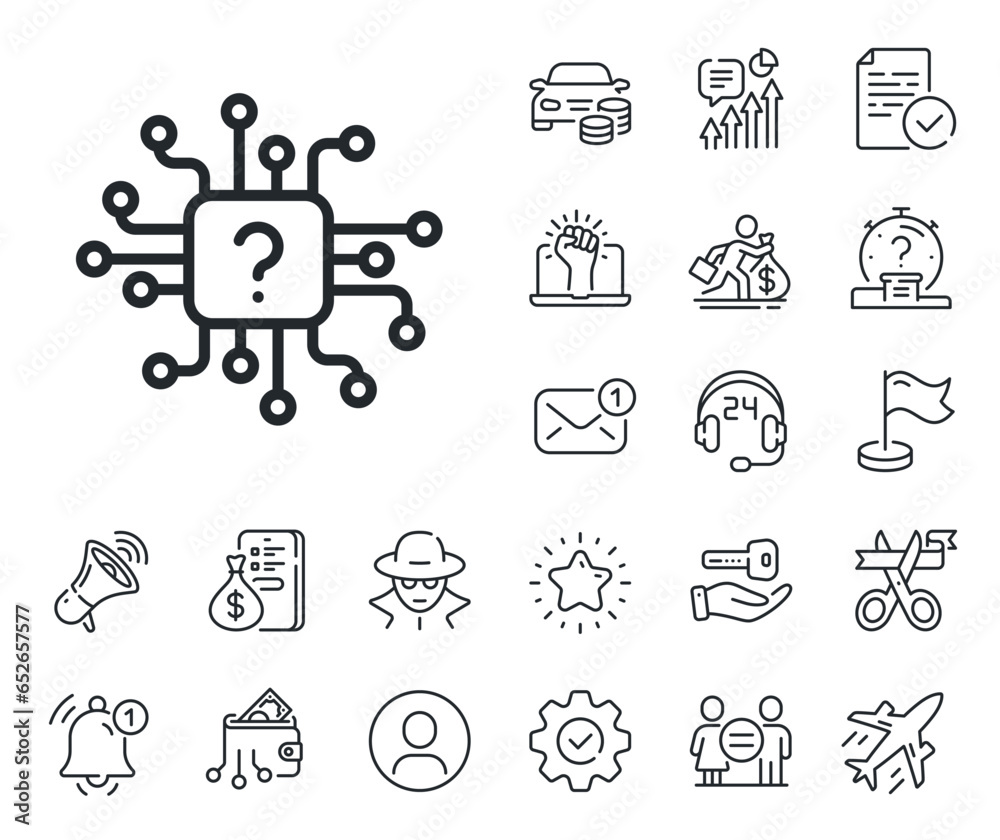 Support network sign. Salaryman, gender equality and alert bell outline ...