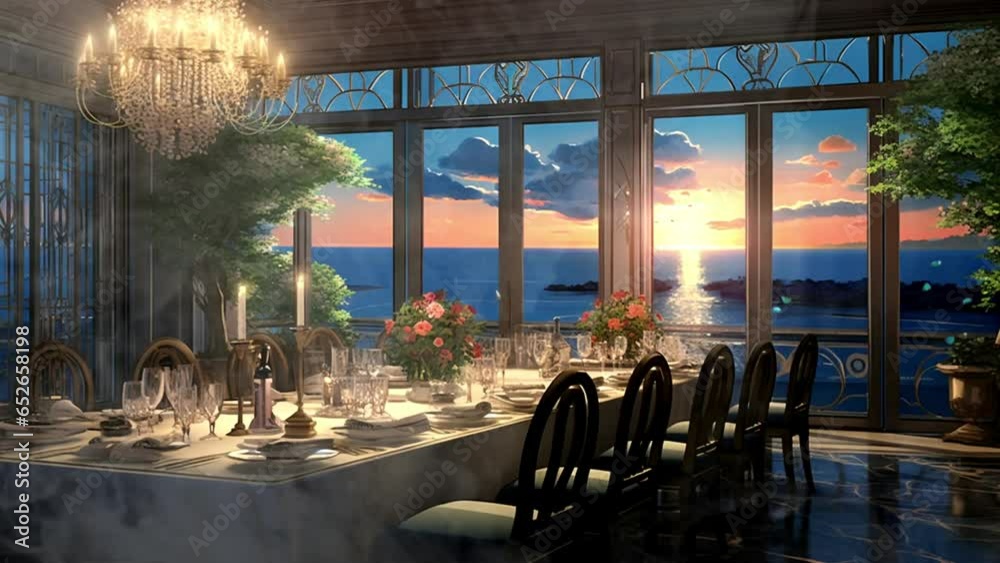 seamless looping video background animation, cartoon anime style ...