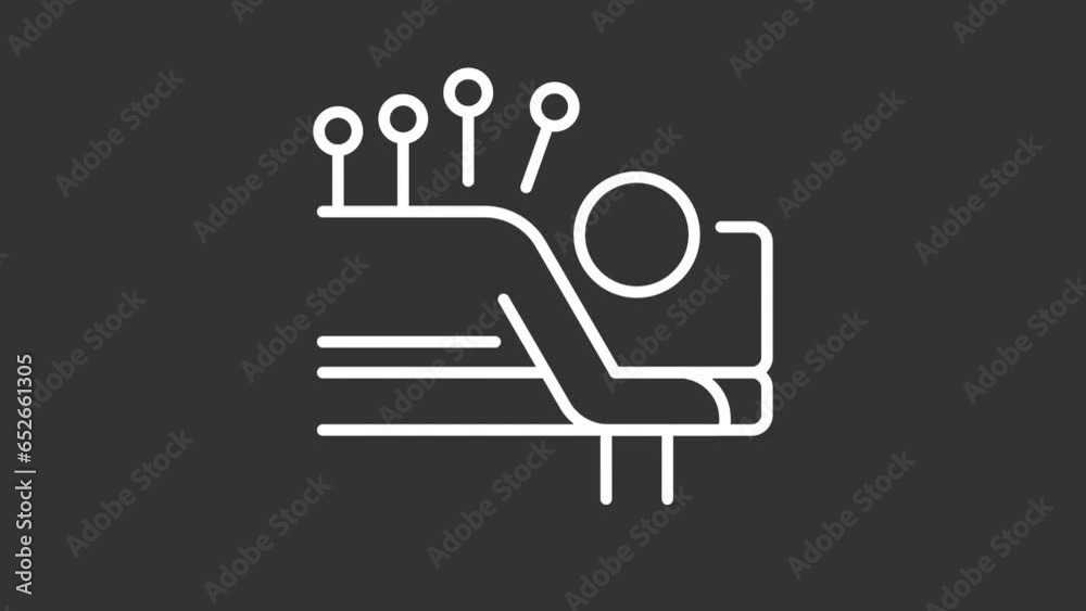 White simple thin line animation of acupuncture, HD video with ...