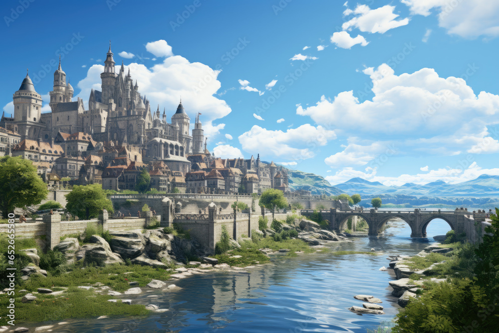 Concept Art: Fantasy Castle Landscape, Video Game Environment, RPG ...