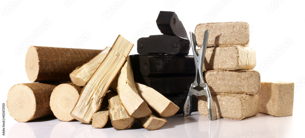 Firewood, Coal and Sawdust Briquettes - Compressed Wood Fire Logs ...