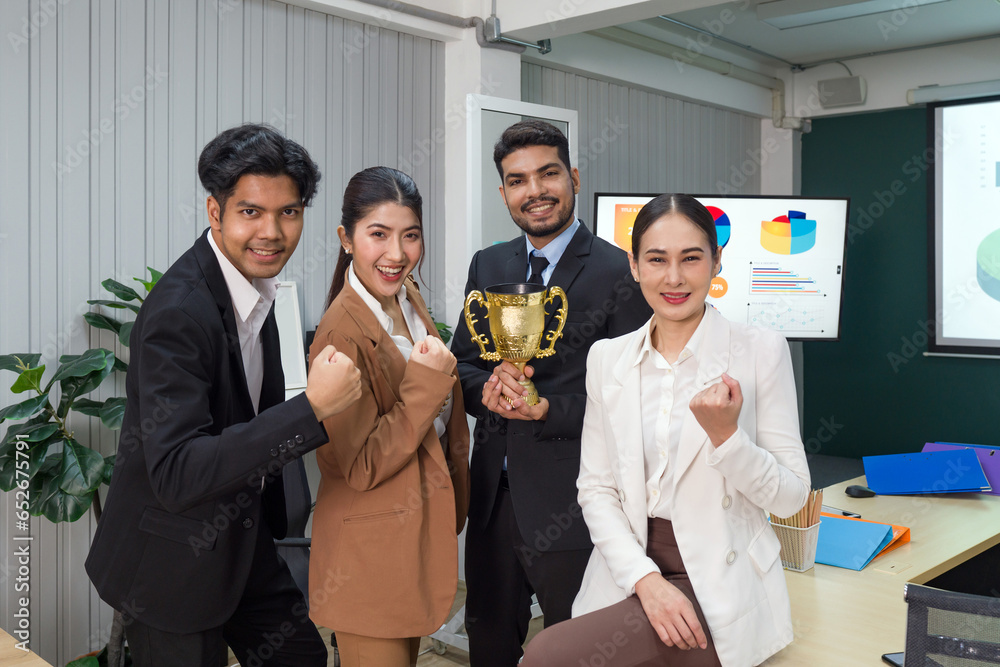 An inspiring image of a diverse cadre of business professionals ...