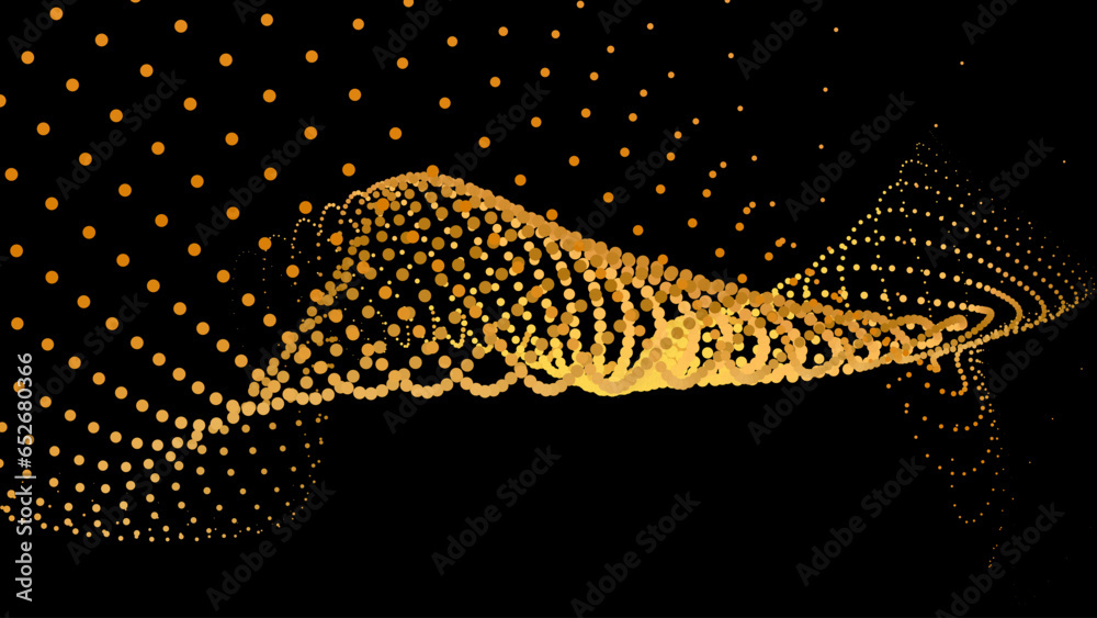 Data vibrate pulse dot particle wave. Abstract bulge hyperbola sinusoid ...