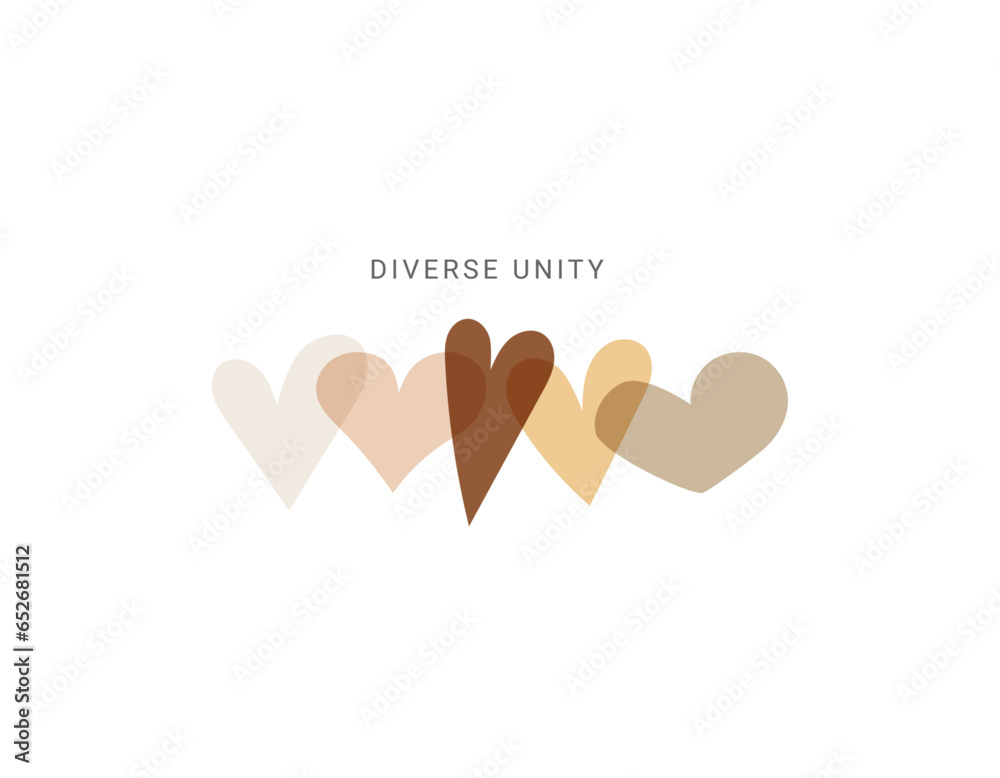 Embracing Unity: Overlapping Hearts Representing Diversity and ...