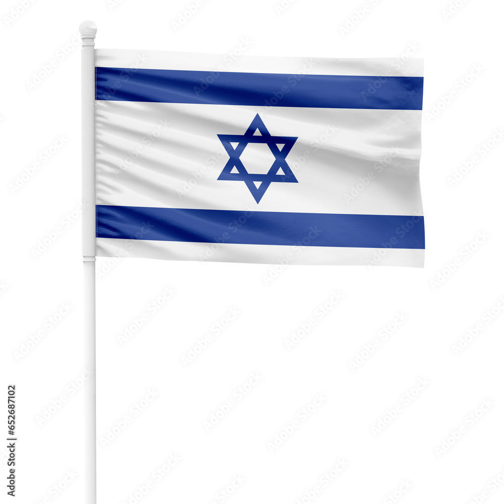 Israel flag isolated on cutout background. Waving the Israel flag on a ...