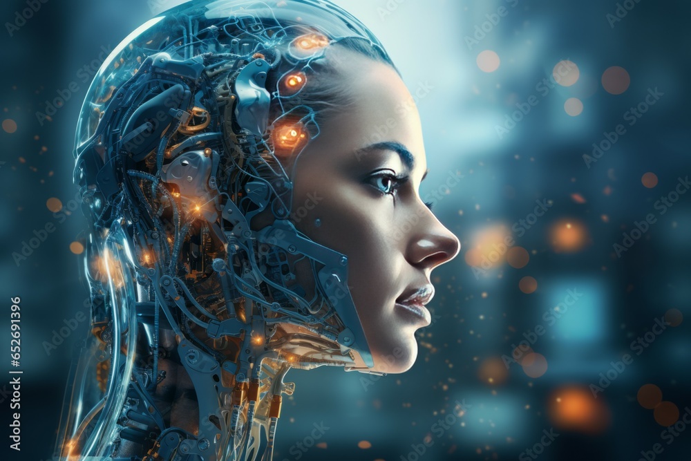 Human and AI Symbiosis in Advanced Urban Landscapes. Futuristic ...