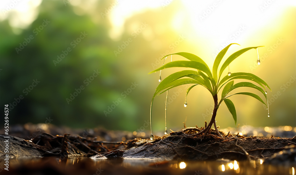 vibrant seedling, its delicate roots anchored in the nutrient-rich soil ...