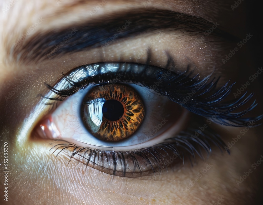 Macro photo of brown gold startled, frightened, afraid, scared, fearful ...