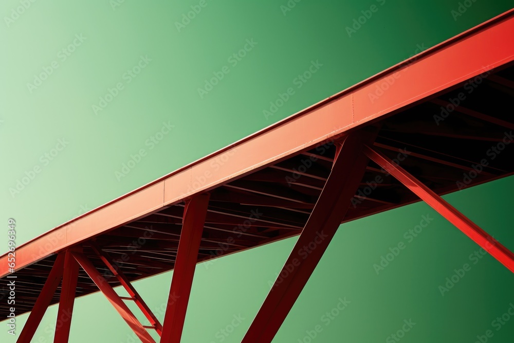 Red and Green Bridge Minimalism in a negative artistic space. Visual ...