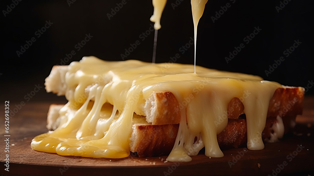 melted stringy cheese on toast Stock Illustration | Adobe Stock