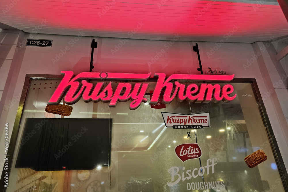 BANGKOK, THAILAND - SEPTEMBER 25, 2023: Krispy Kreme Doughnuts Sign ...