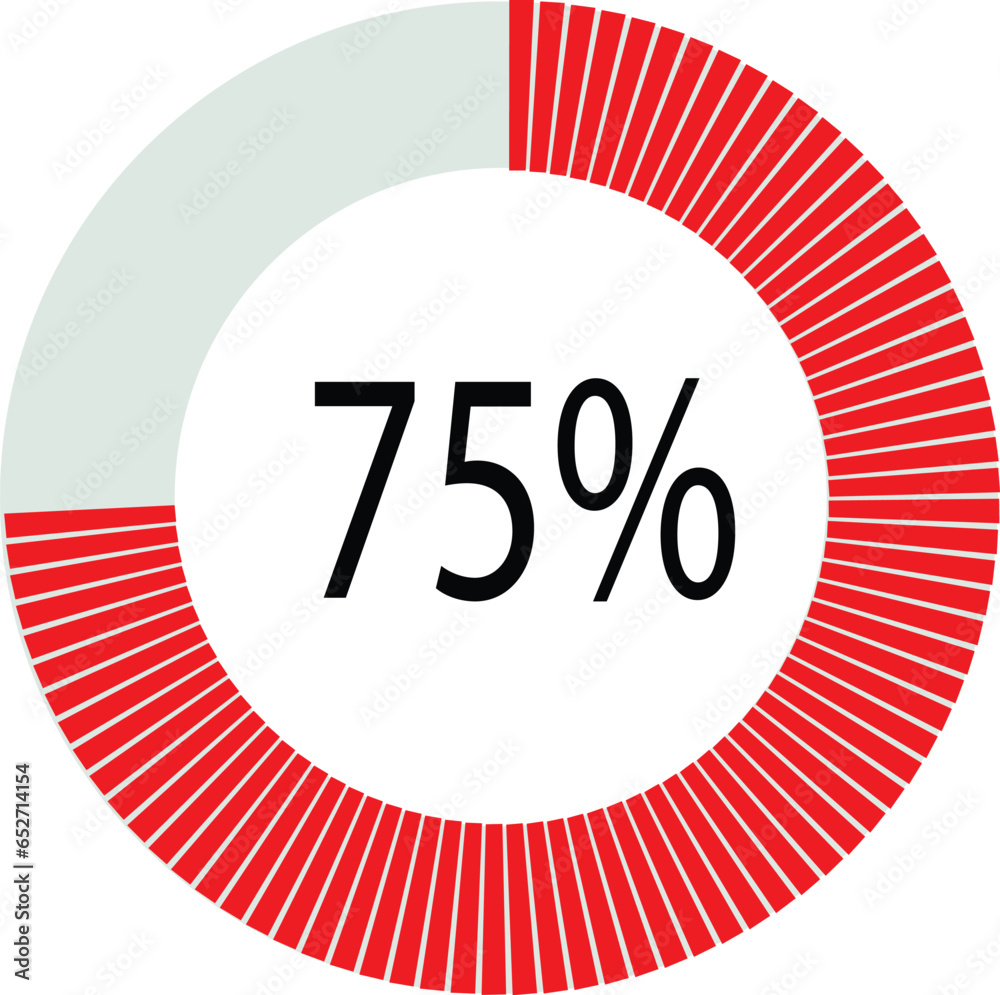 75% Loading. Circle percentage diagrams 75% ready to use for web design ...
