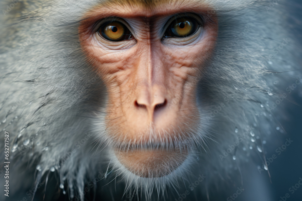 très gros plan d'une tête de singe Stock Illustration | Adobe Stock