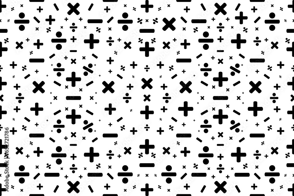 Colorful add subtract multiply divide seamless pattern design for ...