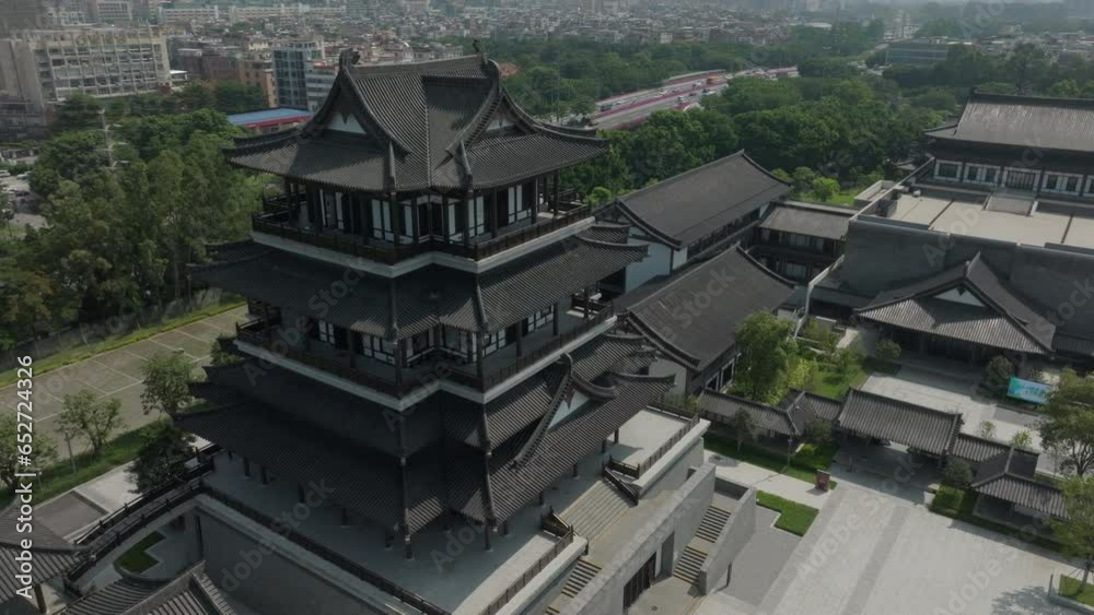 Large typical Asian Chinese heritage tower. Beautiful historical ...