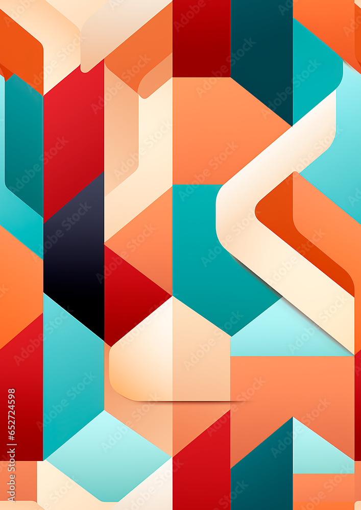 Modern grid flyer with geometric shapes, geometry graphics and abstract ...