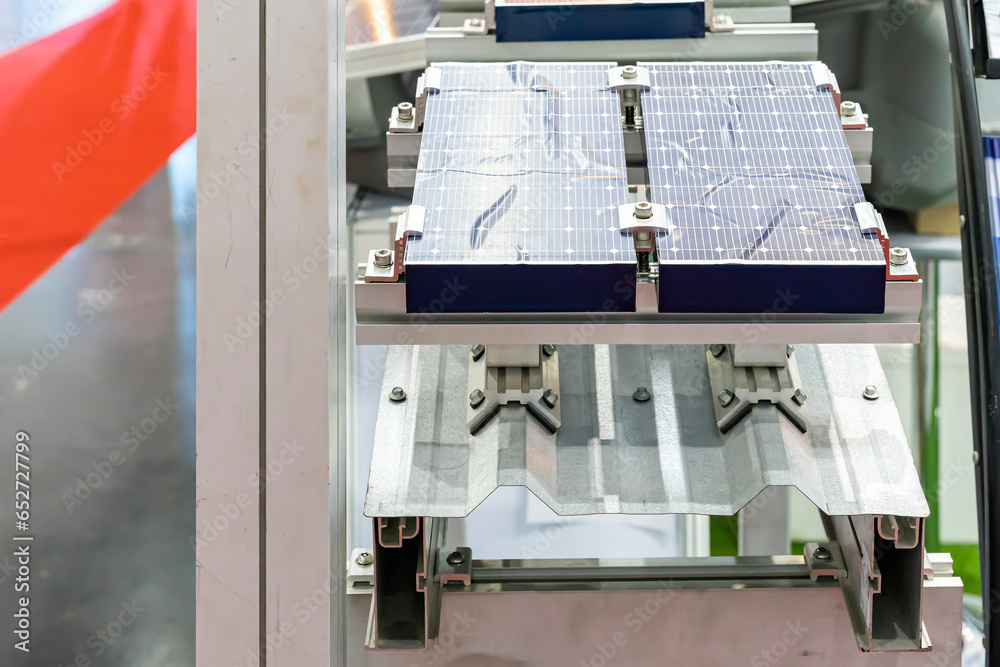 Sample solar cell panels or photovoltaic module installation on ...