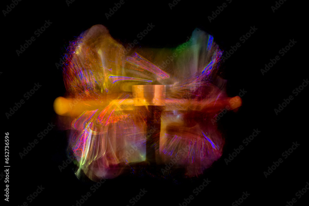 A front view of a regular toy pinwheel windmills with six differently ...