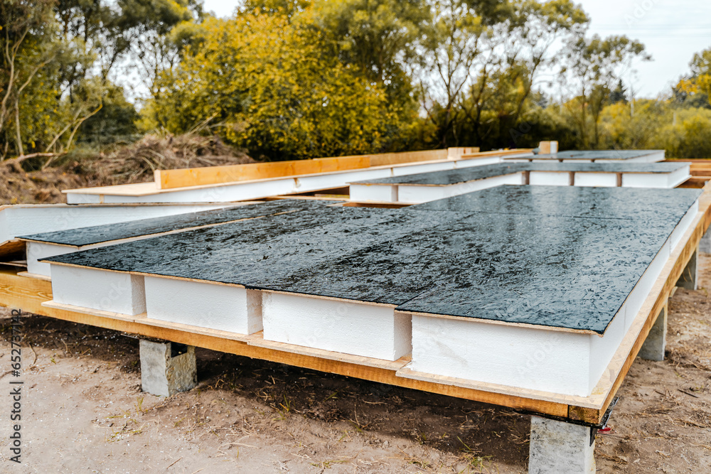 Building construction of wooden frame house made of SIP structural ...