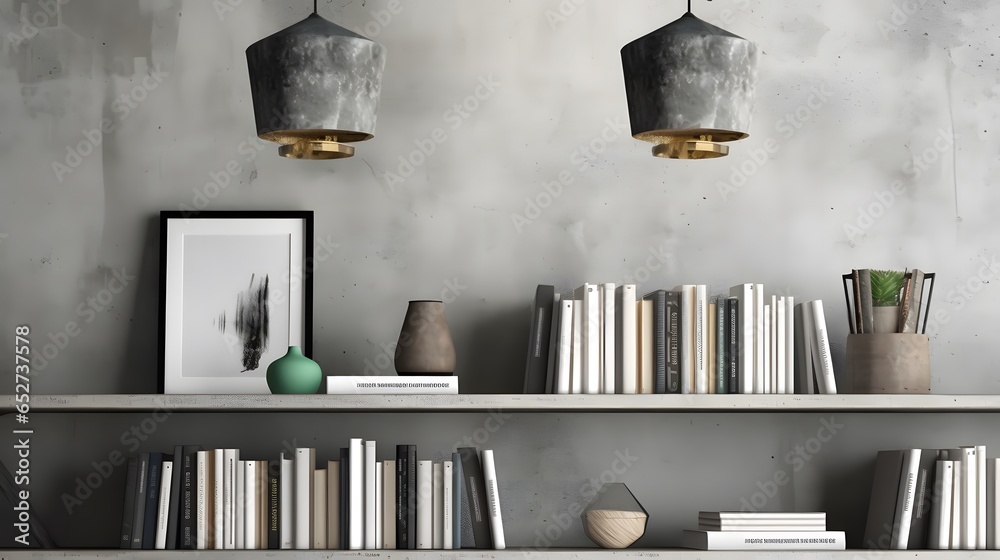 Gray virtual background with wooden shelf, Stock Illustration | Adobe Stock