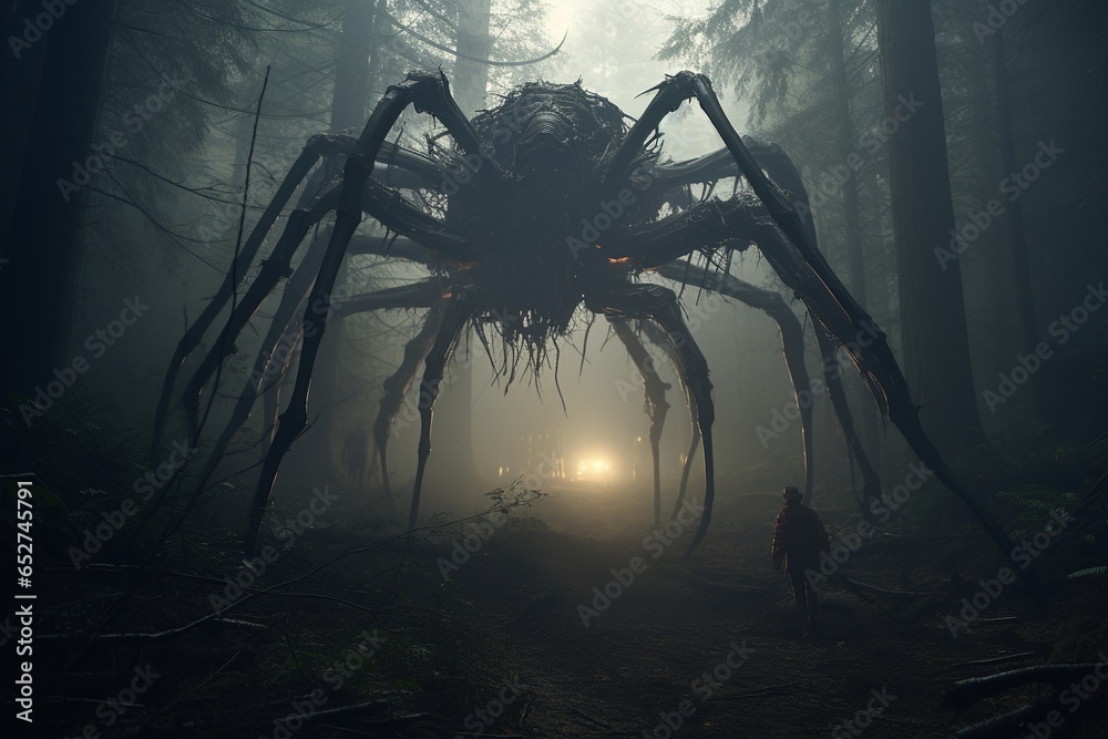Giant Spider, Halloween's Monstrous Arachnid, Emerging from the Eerie ...