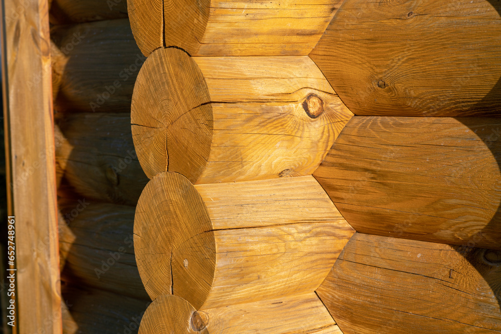 wooden building, with construction details and facade with exposed ...