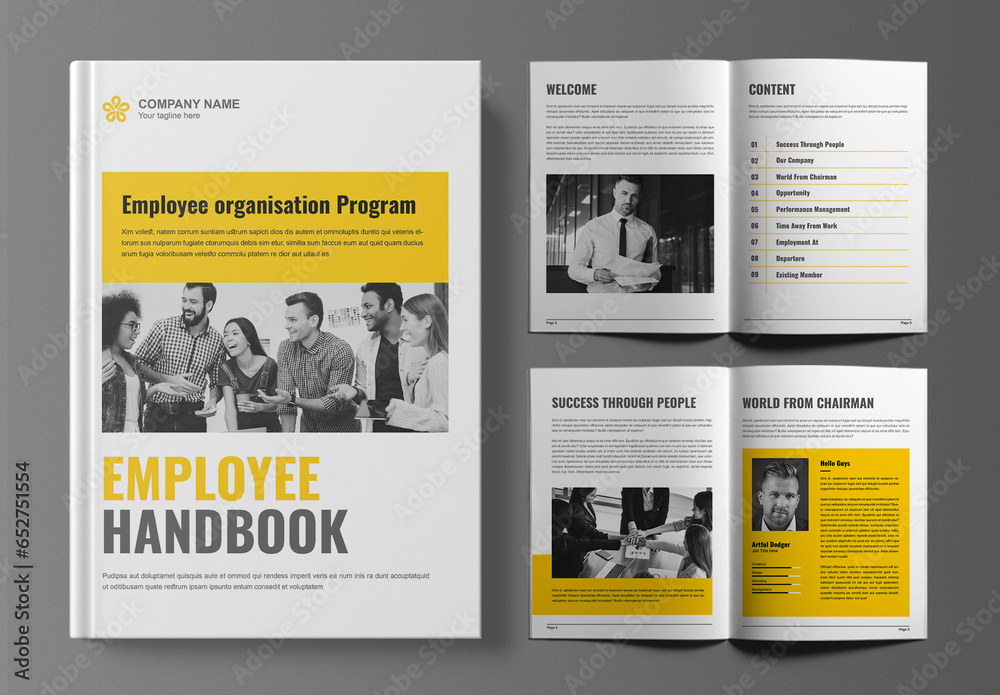 Employee Handbook Brochure Design Template Stock Template | Adobe Stock