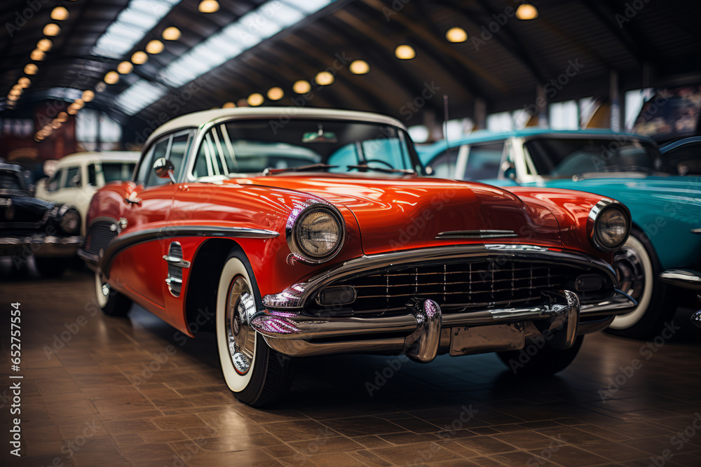 Retro car show featuring beautifully restored vintage vehicles ...