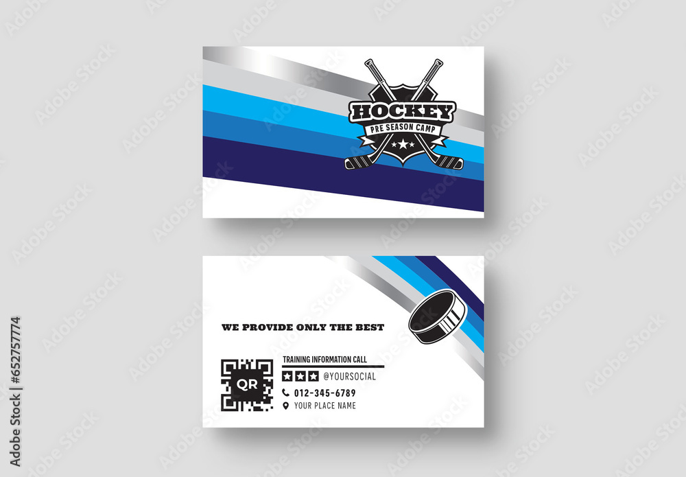Hockey Ice Hockey Member Card Layout Stock Template | Adobe Stock
