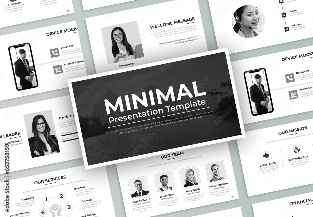 Business Minimal Presentation Design Stock Template | Adobe Stock