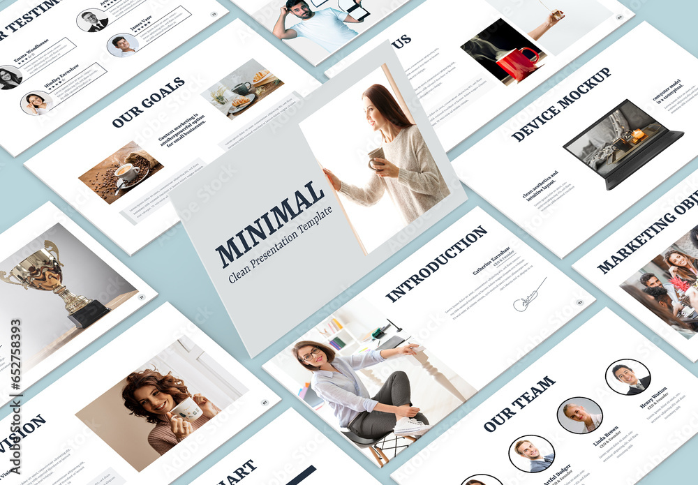 Minimal Clean Presentation Design Stock Template | Adobe Stock