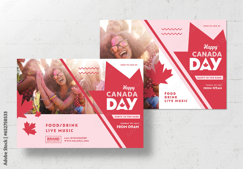 Canada Holiday Flyer Layout for Canadian Stock Template | Adobe Stock