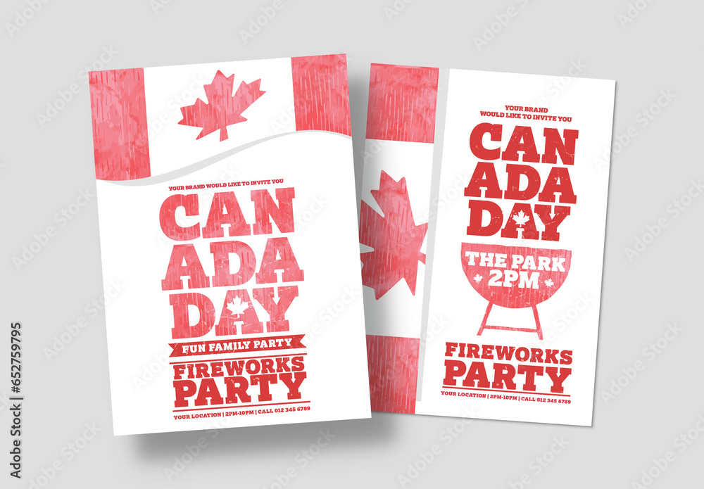 Canada Holiday Flyer Layout for Canadian Stock Template | Adobe Stock
