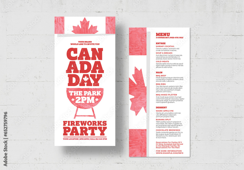 Canada Holiday Flyer Layout for Canadian Stock Template | Adobe Stock