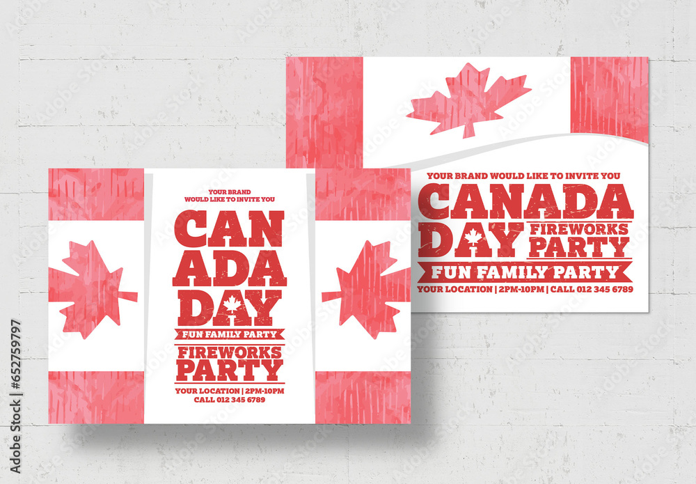 Canada Holiday Flyer Layout for Canadian Stock Template | Adobe Stock