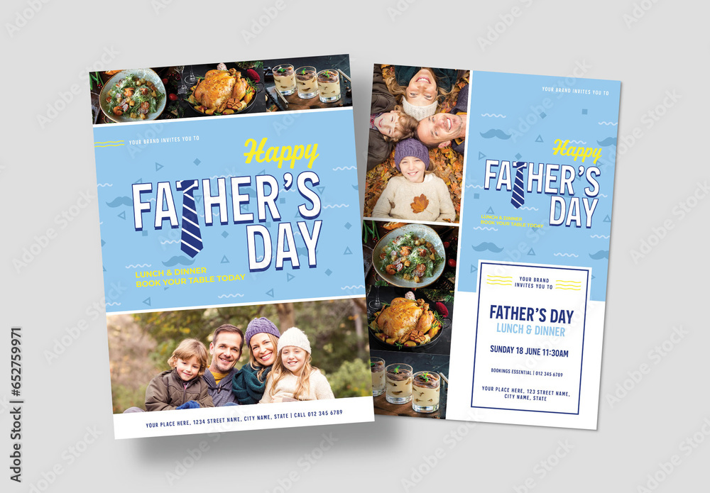 Father's Day Flyer Layout Love Dad Stock Template | Adobe Stock
