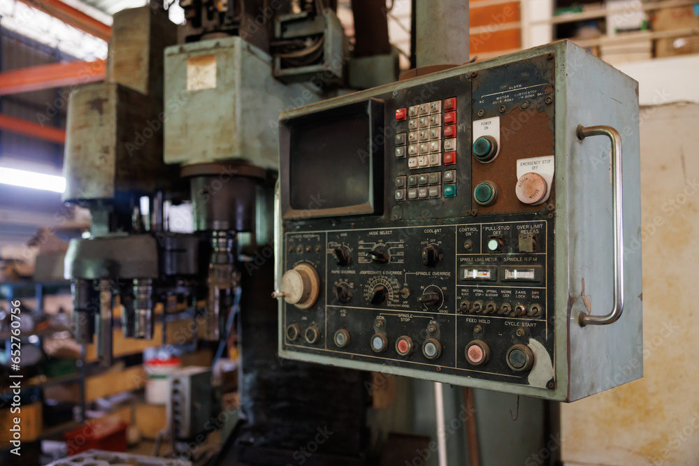 old cnc control panel with monitor and keyboard. concept : replacement ...