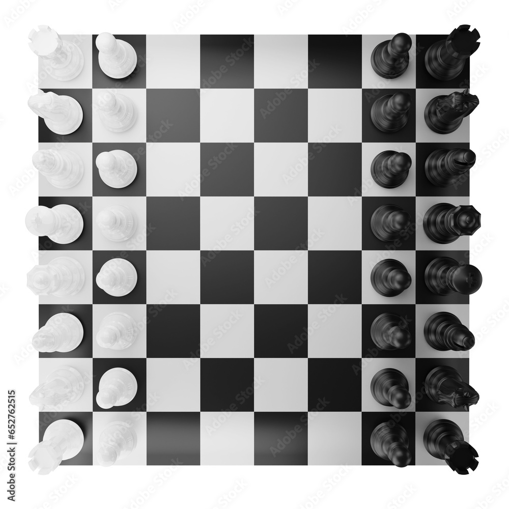 Chess board and chess piece top view clipart flat design icon isolated on transparent background ...